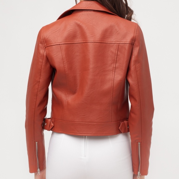 Love Tree | Jackets & Coats | Rain On Me Red Vegan Leather Jacket ...